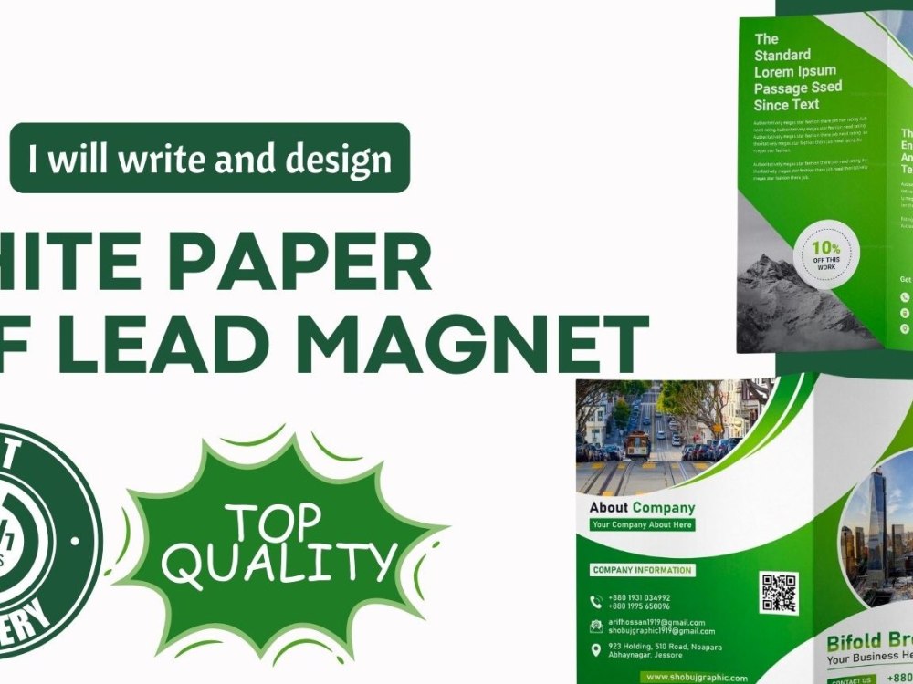 Pdf lead magnet design, white paper and brochure | Upwork