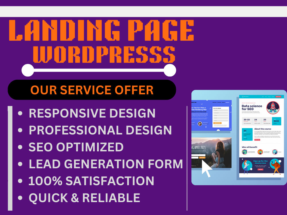 Responsive wordpress landing page design single page website design | Upwork