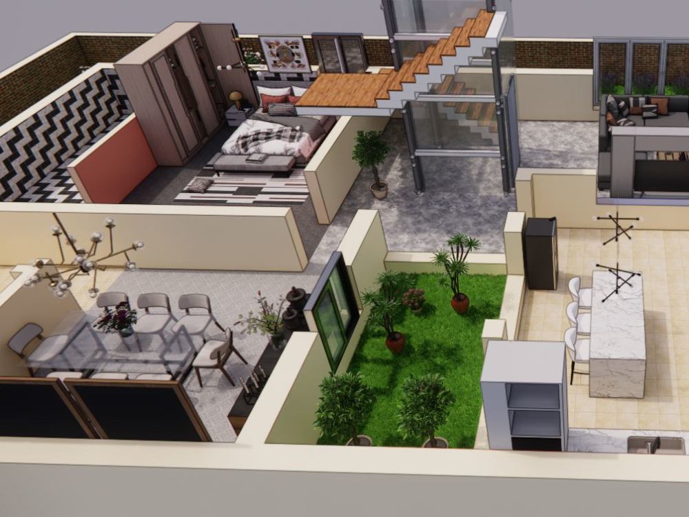 A professional floor plan with interior design | Upwork