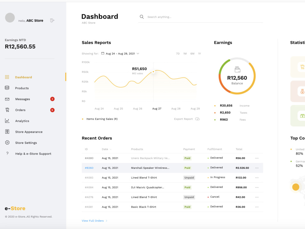 A functional, responsive web/app prototype mockup (with CSS visual code ...
