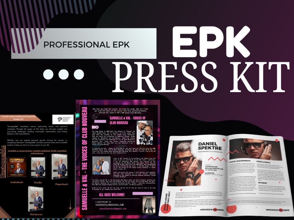 Professional artist EPK, media kit, press kit, speaker one sheet | Upwork