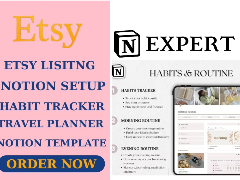 A customized aesthetic notion planner template dashboard, notion website | Upwork
