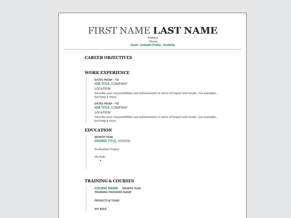 A CV template that interacts with the ATS system | Upwork