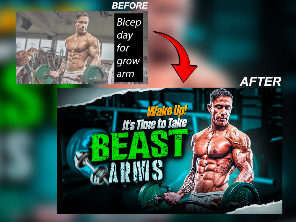 A high CTR clickbait Fitness Youtube Thumbnail | Upwork