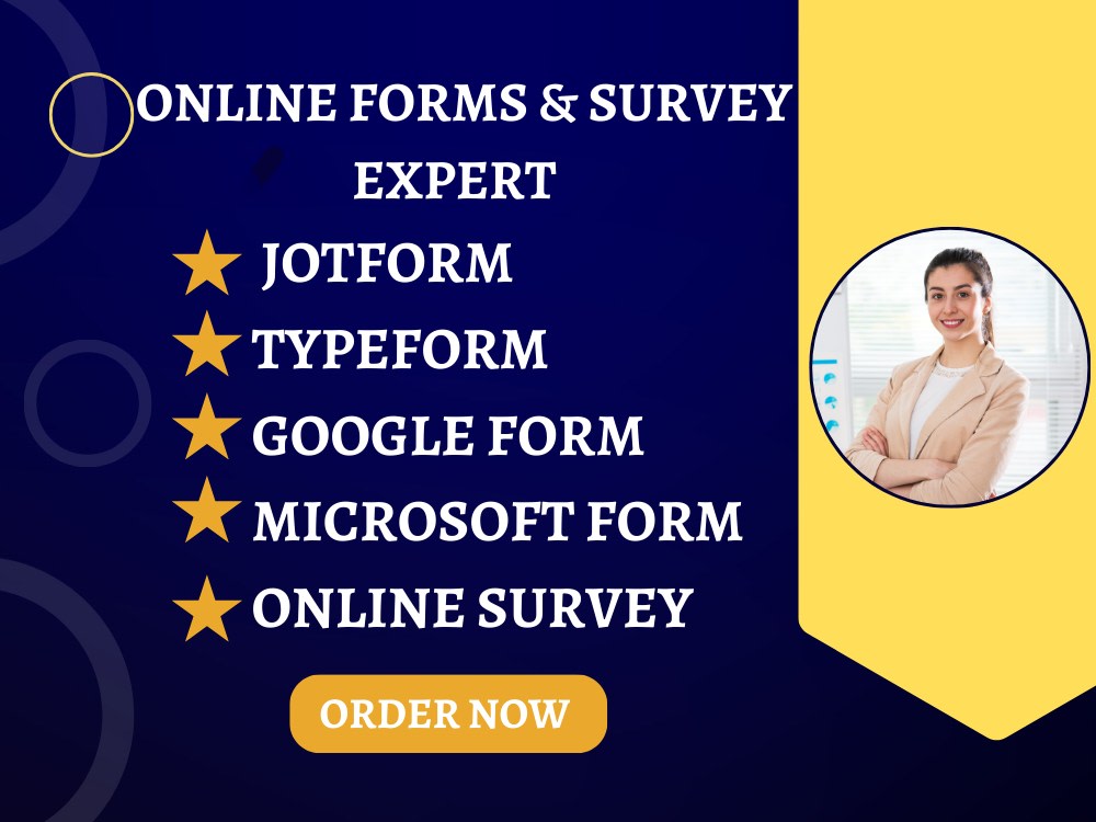 Professional online forms & survey using google form, jotform, typeform ...