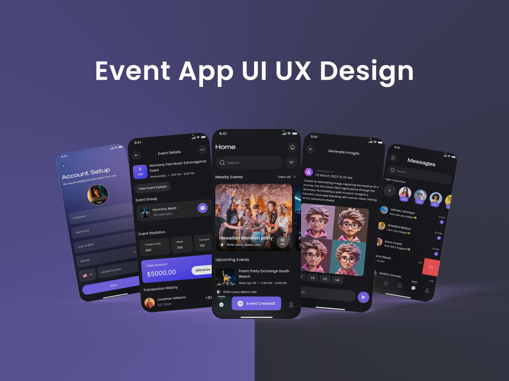 Event App UI in Figma | Mobile App Design | UI UX Design | Wireframe ...