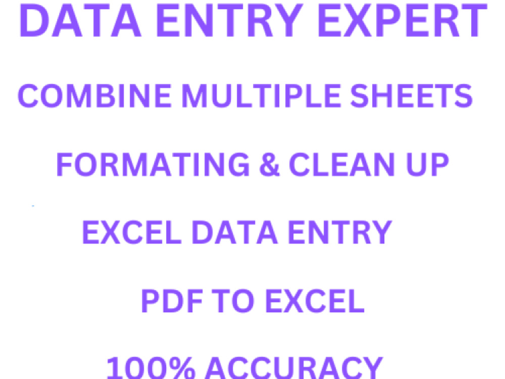 Data entry,pdf conversion,google sheets, excel files,pdf to excel etc. | Upwork