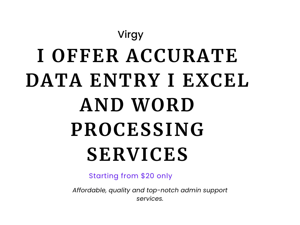 Accurate data entry i excel and word processing services | Upwork