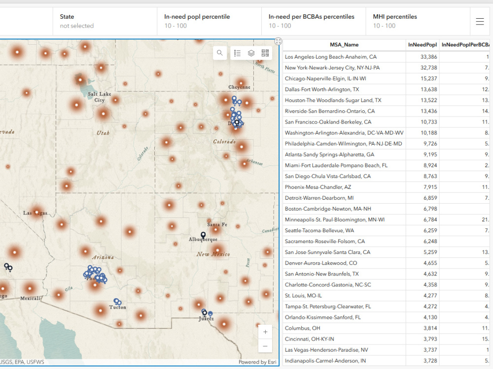 ArcGIS online map based dashboard | Upwork