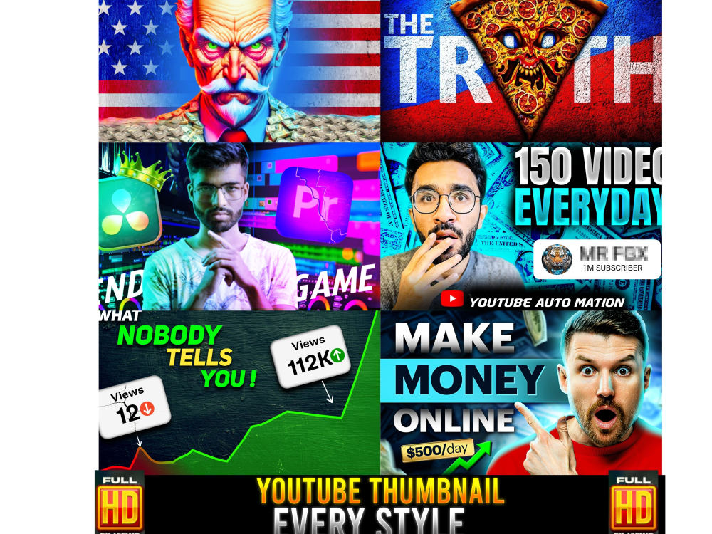 Get eye-catchy YouTube Thumbnail | Attractive Clickbait High CRT ...