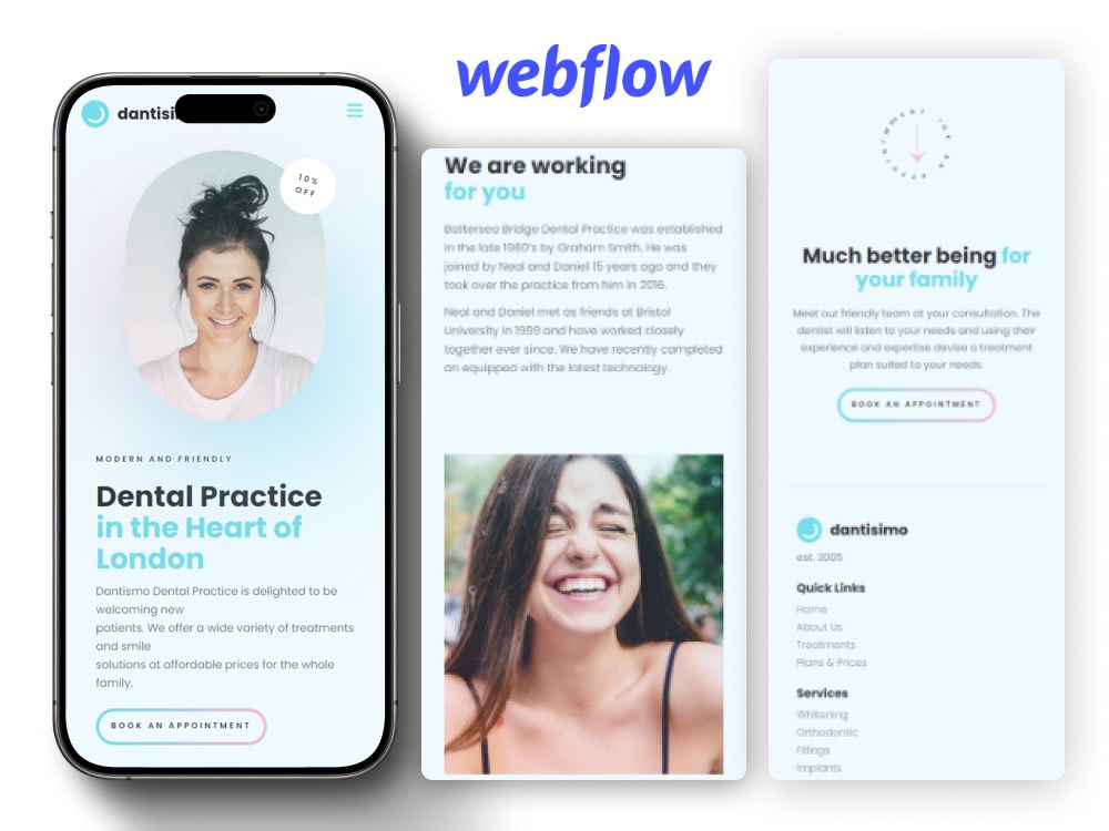 Responsive Web flow website design and development | Figma to Webflow ...
