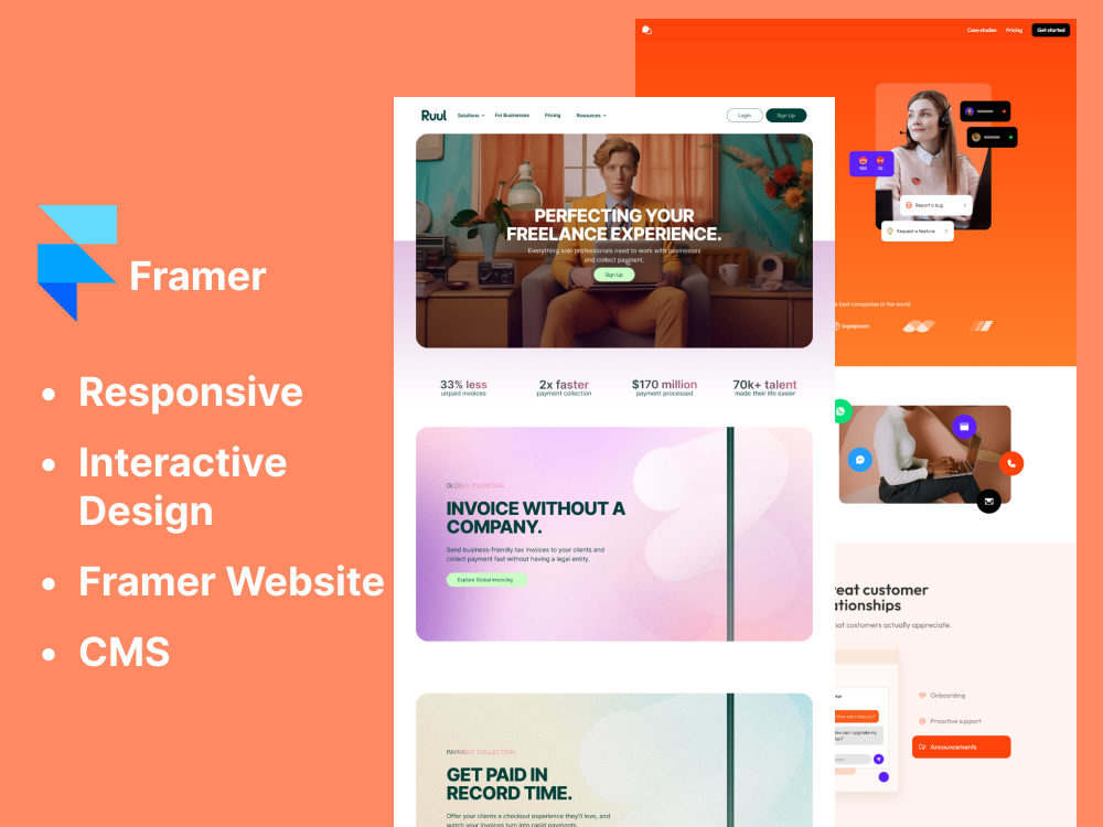 Professional framer website design, Framer animation, Figma to Framer, CMS | Upwork