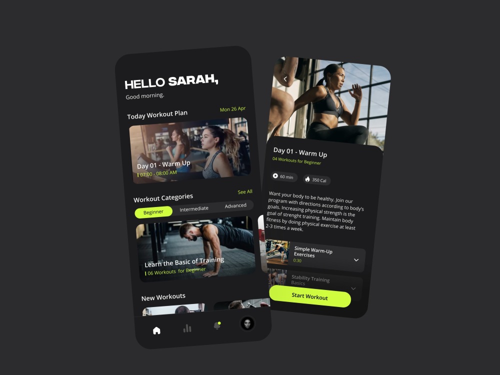 - UI/UX Design for Fitness & Activity Tracking mobile app | Figma | Upwork