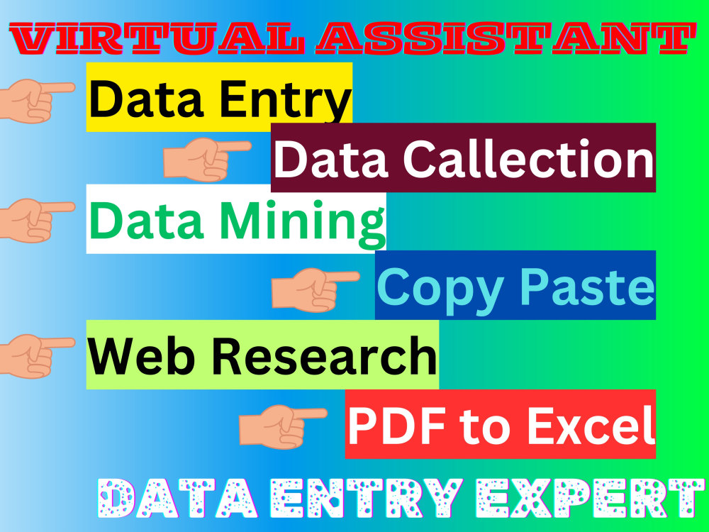 Data entry, web research, excel, admin support work, email, copy paste | Upwork
