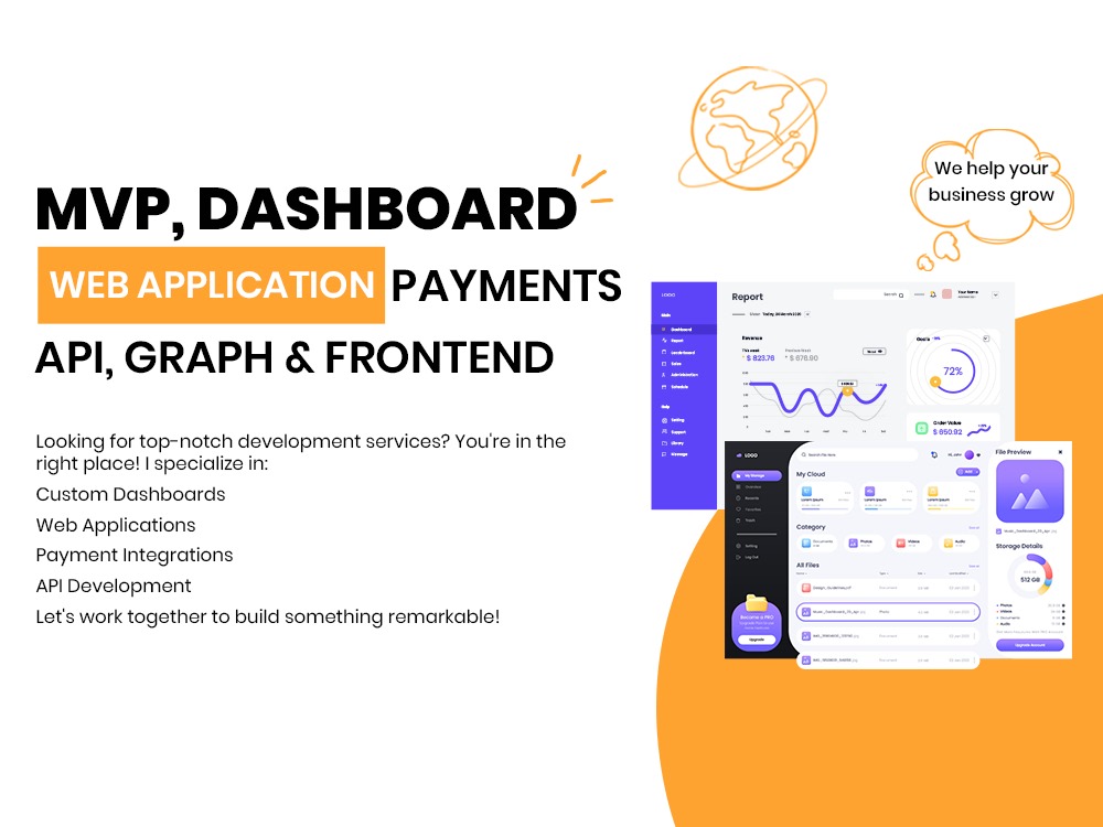 MVP | Dashboard | Web Application | Payments | API | Graph | Frontend | Upwork