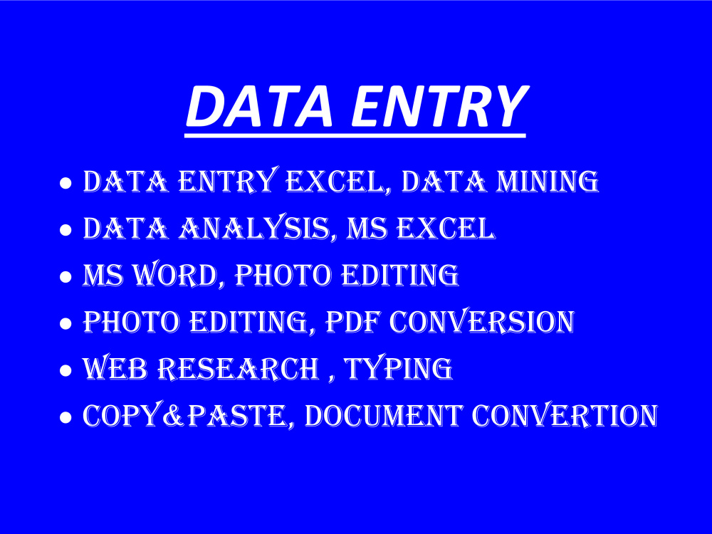Accurate Data Entry. Word,Excel, Copy &Paste, PDF Conversion and more. | Upwork