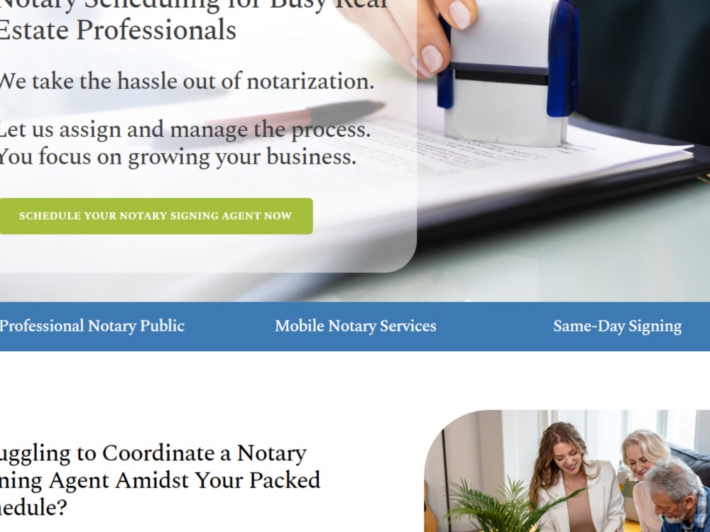 Modern notary website design, redesign notary website | Upwork