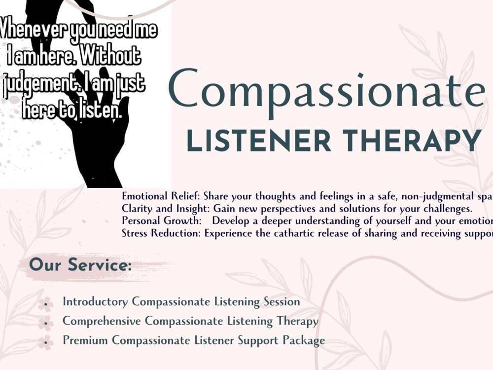 One-on-One Compassionate Listening Therapy Sessions | Upwork