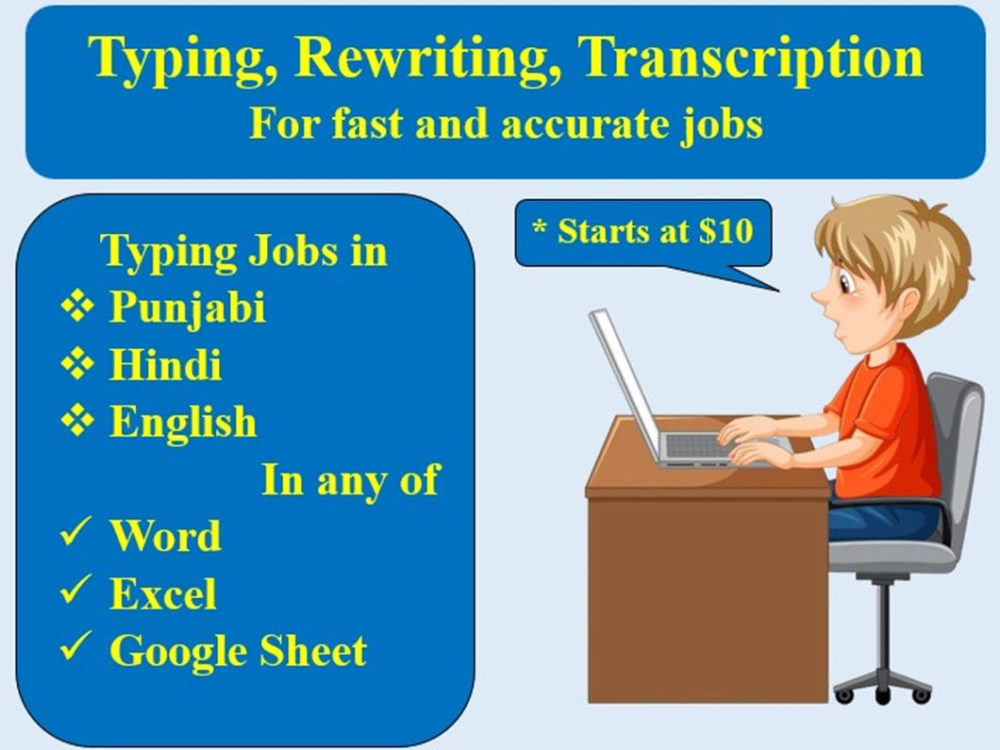 Professional Typing Work in English, Punjabi and Hindi languages | Upwork