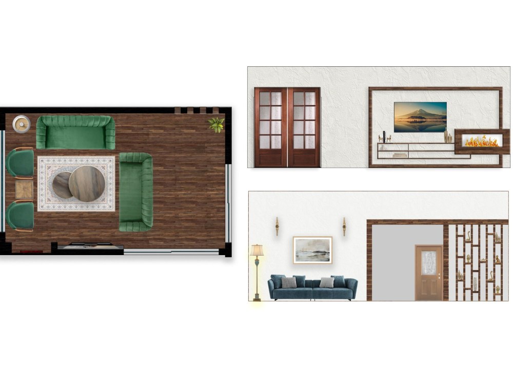2d rendered layout plan and elevations for your interior spaces | Upwork
