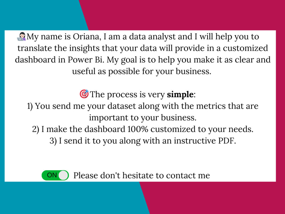 An useful dashboard in Power BI to visualize your data | Upwork