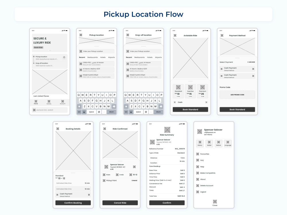 Cab booking app | UI/UX Design | IOS & Android | Custom App Design | Upwork