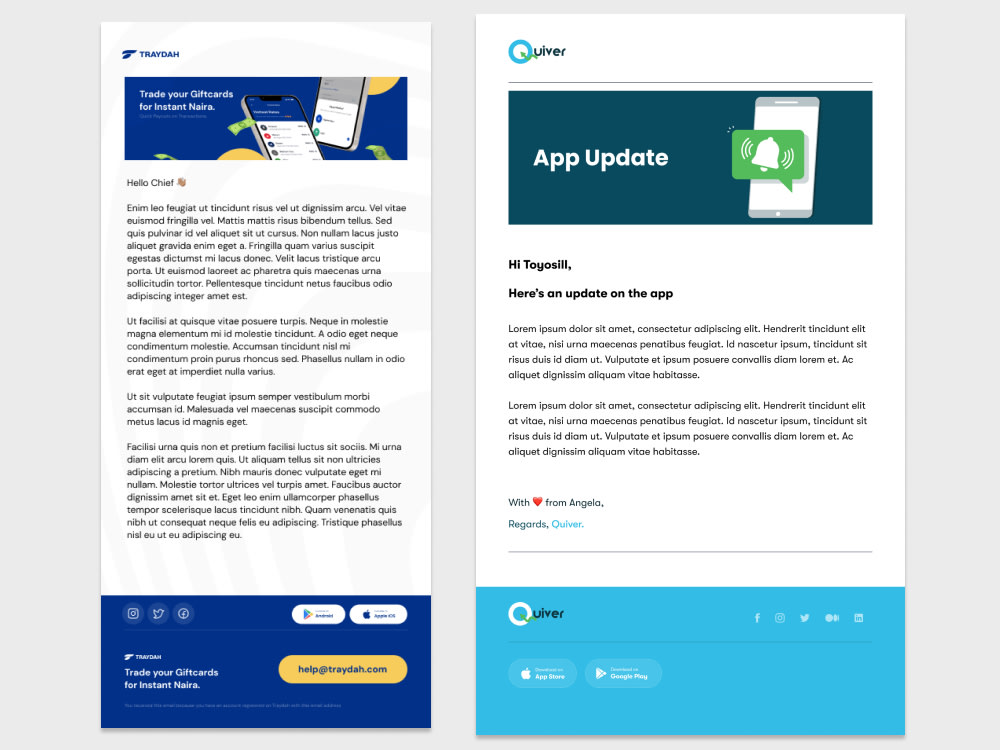 Responsive HTML email template | Upwork