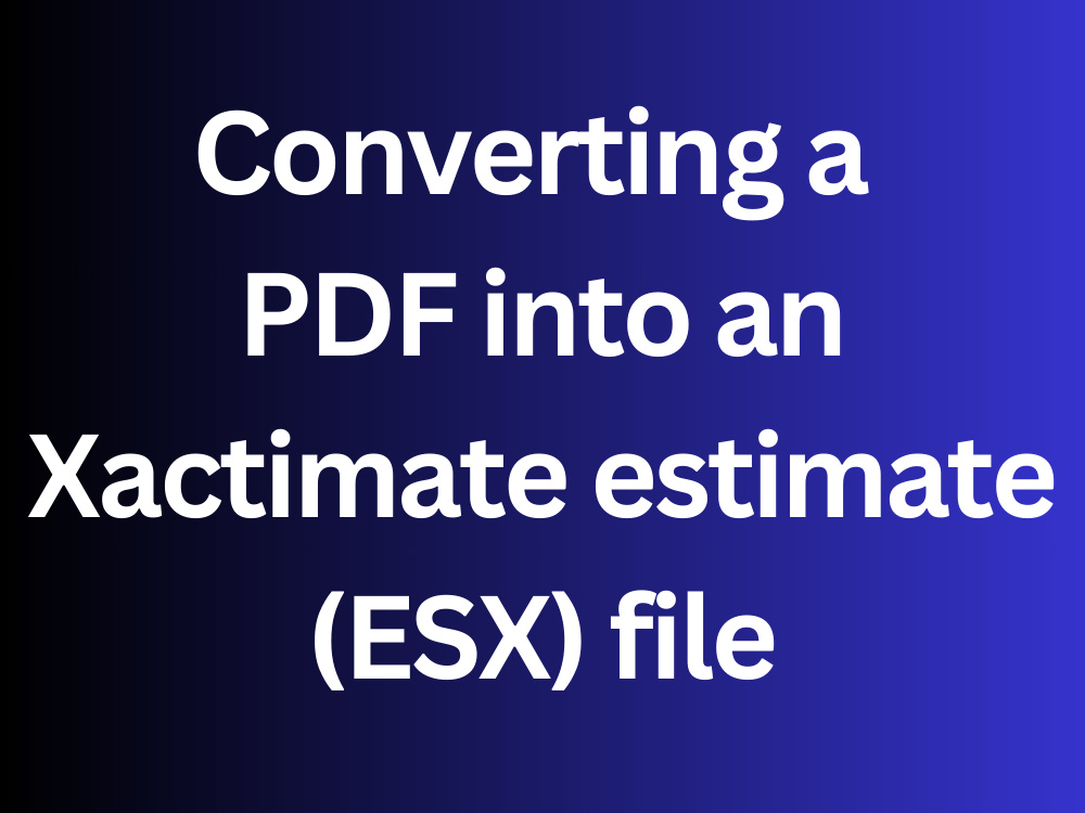 Your PDF file into a xactimate esx file | Upwork