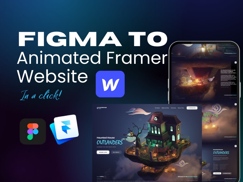A framer website, figma to framer website, framer to webflow website ...