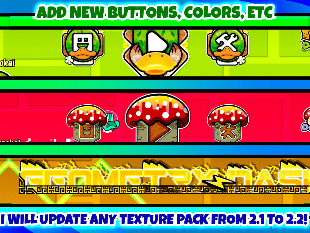 A texture pack for Geometry Dash | Upwork