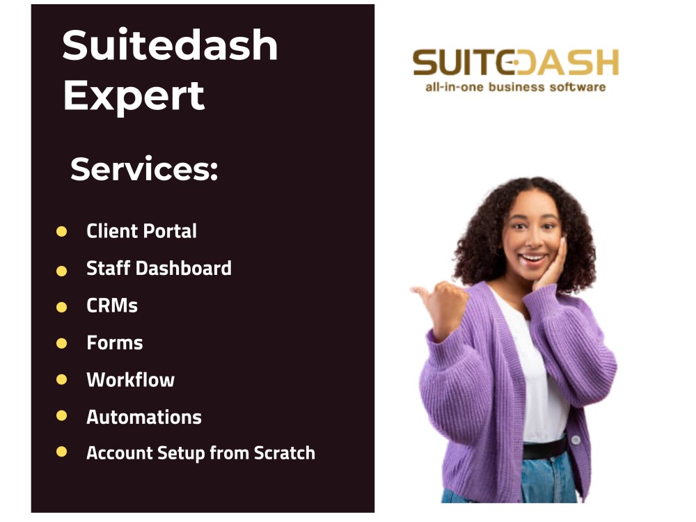 A complete SuiteDash Set up, automate your dashboards, flows, forms, CRM. | Upwork