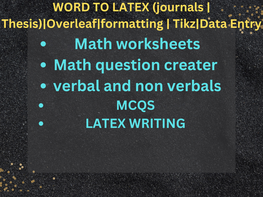 Thesis Journals Writing In Latex Using Overleaf | Upwork