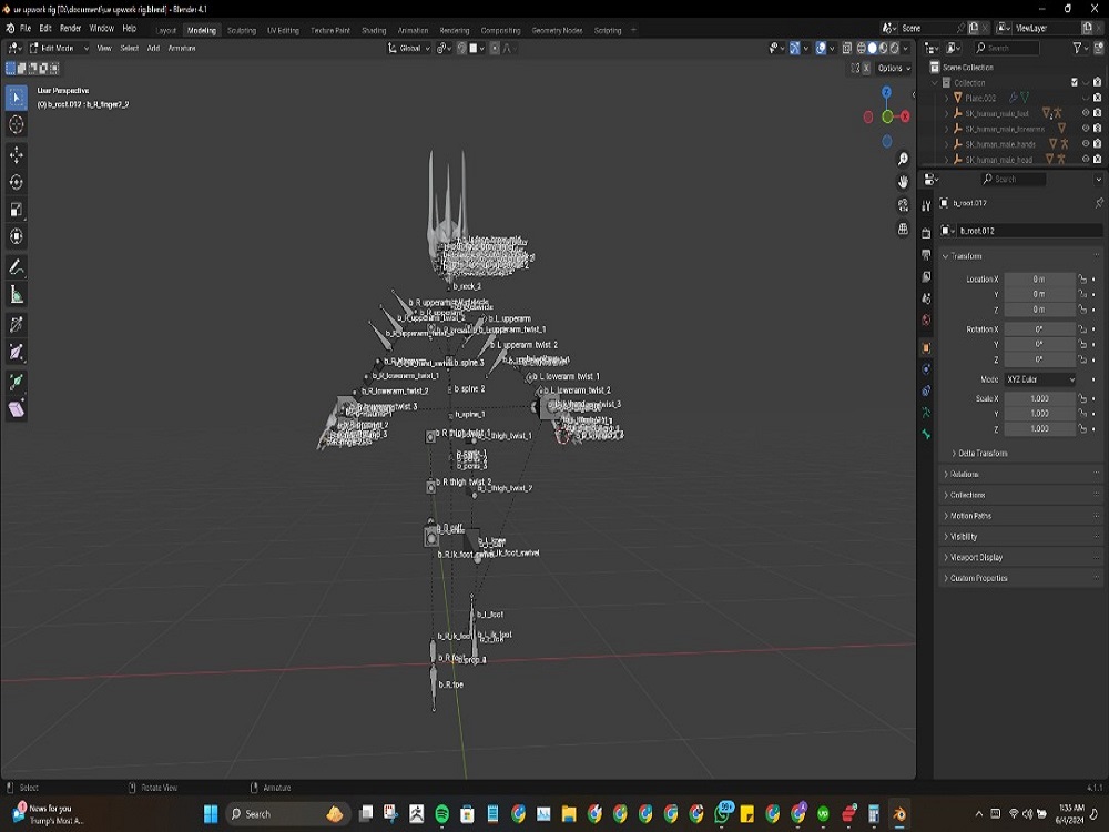 Your modeling rigged with unreal engine skeleton | Upwork