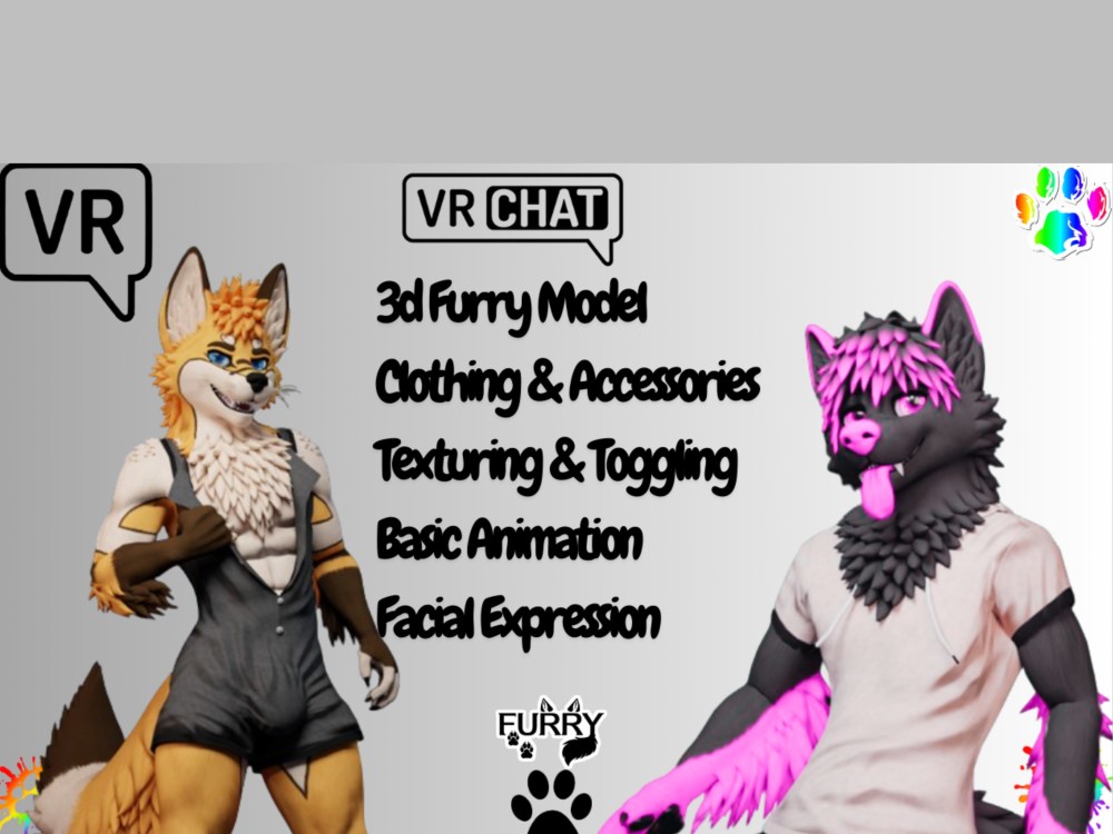 A quality furry avatar, 3d model for vrchat and vtuber | Upwork
