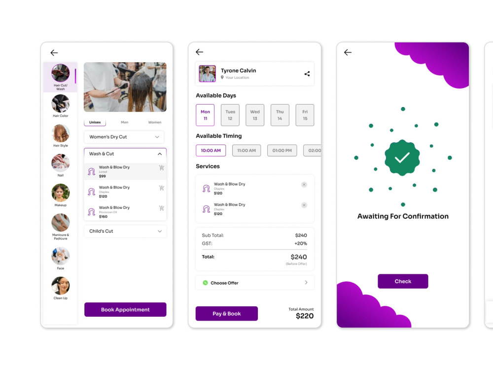 Saloon web app designed with React, Node, Laravel and Bootstrap | Upwork