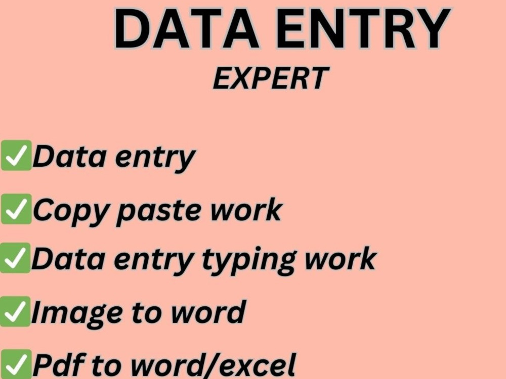 Data entry typing, copy paste work and pdf to excel | Upwork