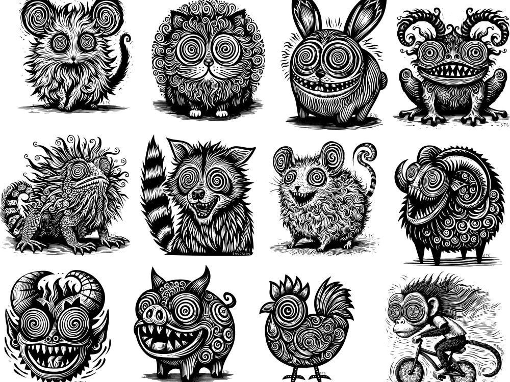 A detailed linocut style black and white ilustration | Upwork