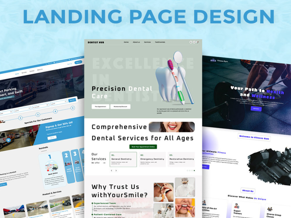 A modern Landing Page Design, Website Page Design On Figma | Upwork