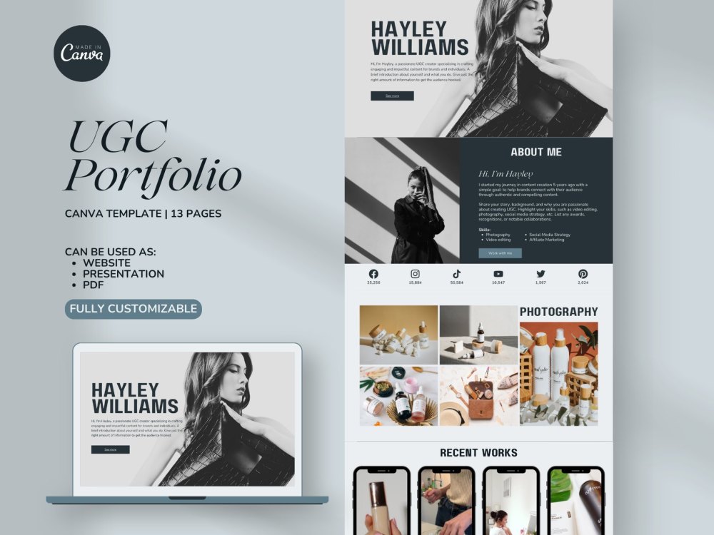 A modern & sleek Canva website template or a custom design | Upwork