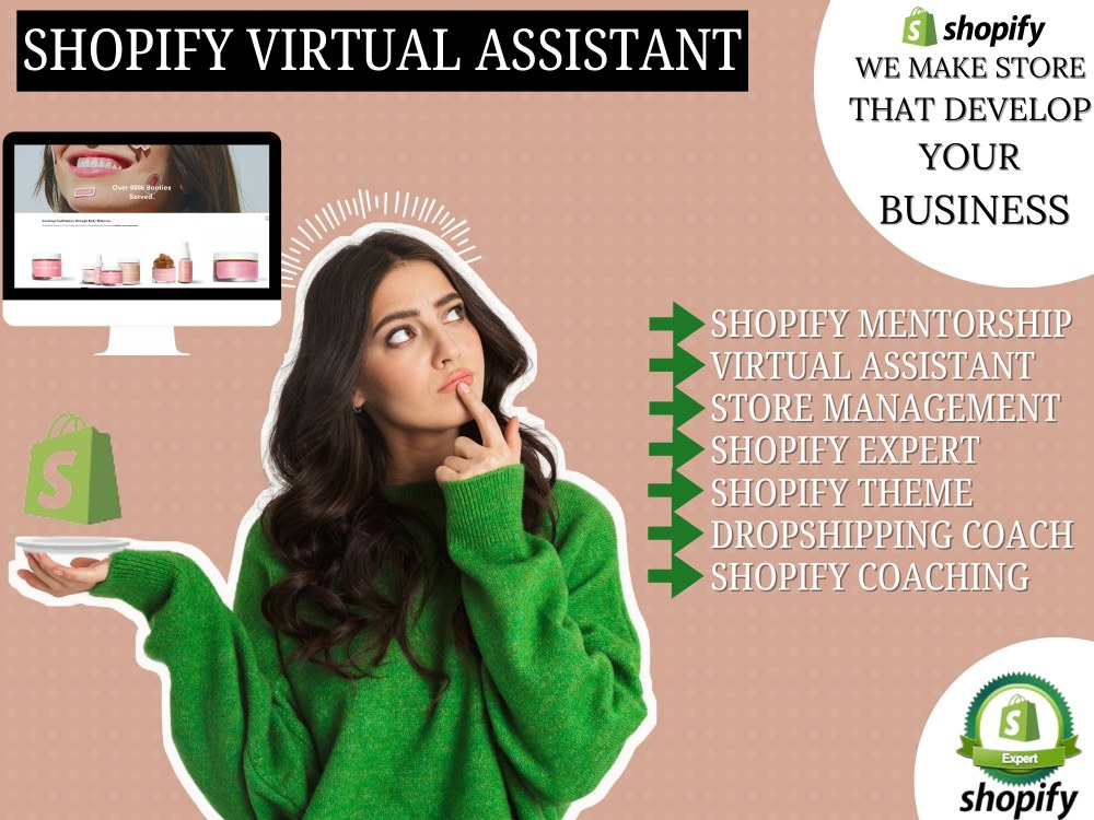 Shopify mentorship, virtual assistant, store management, dropshipping ...