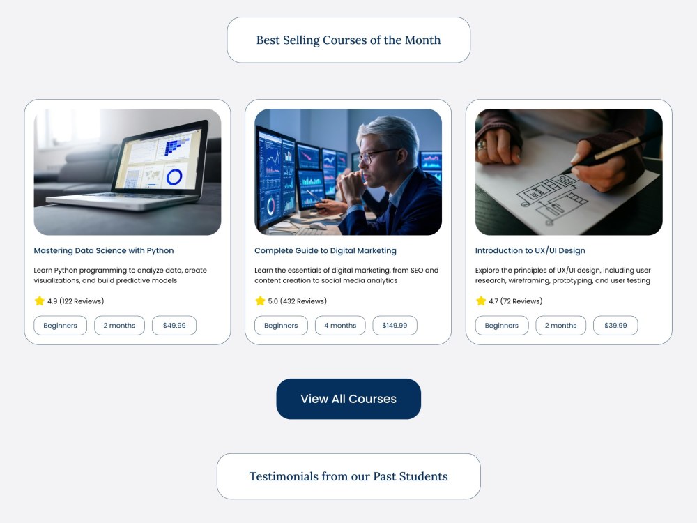 Design of an educational/online course website - Figma - UI/UX | Upwork