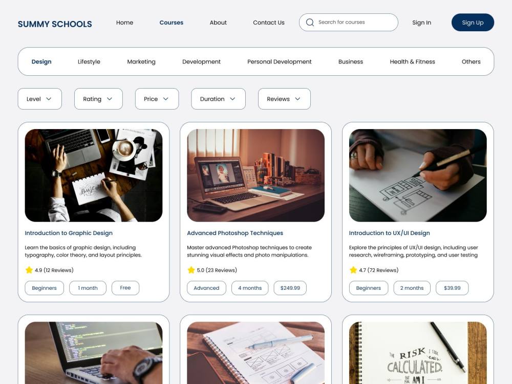 Design of an educational/online course website - Figma - UI/UX | Upwork