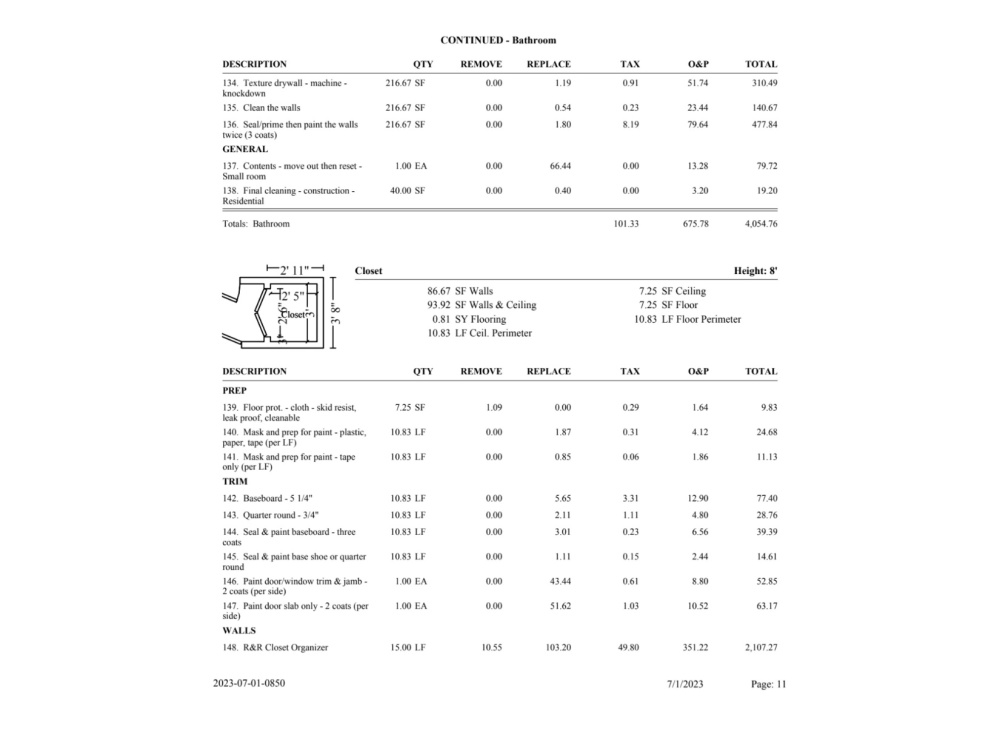 Xactimate supplement and damaged insurance claim estimates | Upwork