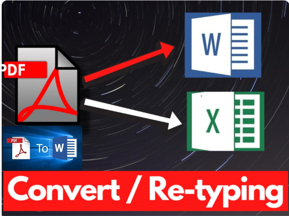 PDF/Image/Screenshot non-editable file converted in Word/Excel within 24 hr | Upwork