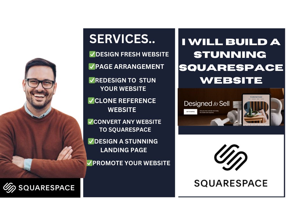 Stunning Squarespace Website| Design Squarespace| Redesign squarespace Page | Upwork