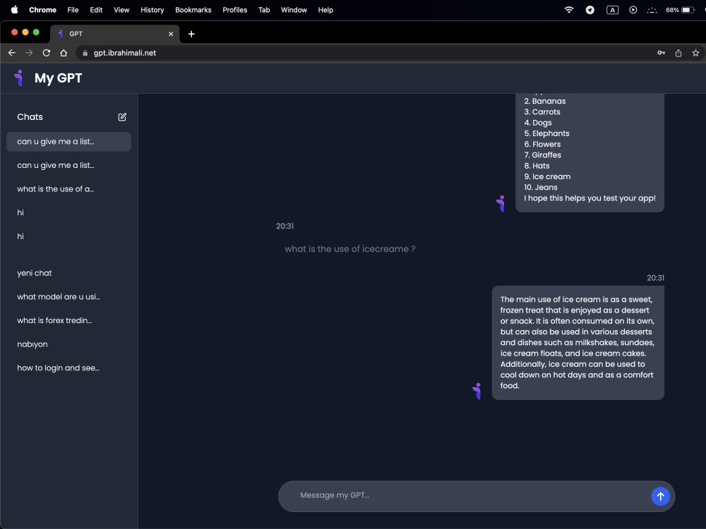 ChatGPT clone made with React/Redux, Tailwind, Node.js and AWS databse. | Upwork