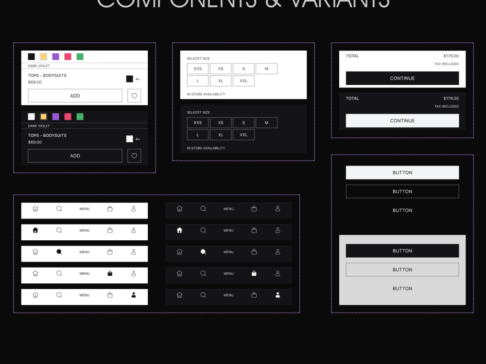 Fully customizable 43 responsive mobile screens in dark and light mode ...