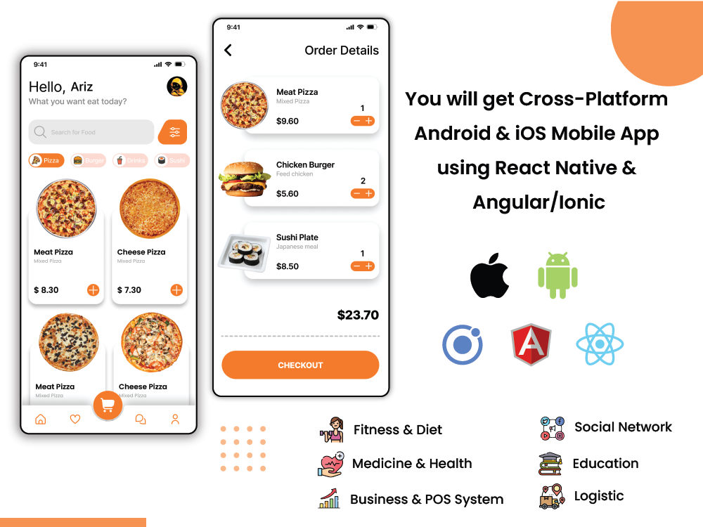 Cross-Platform Android & iOS mobile app using React Native & Angular/Ionic | Upwork