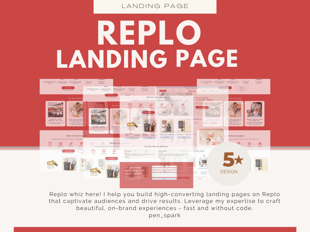 A Figma design converted to a Replo Landing Page within 24hrs | Upwork