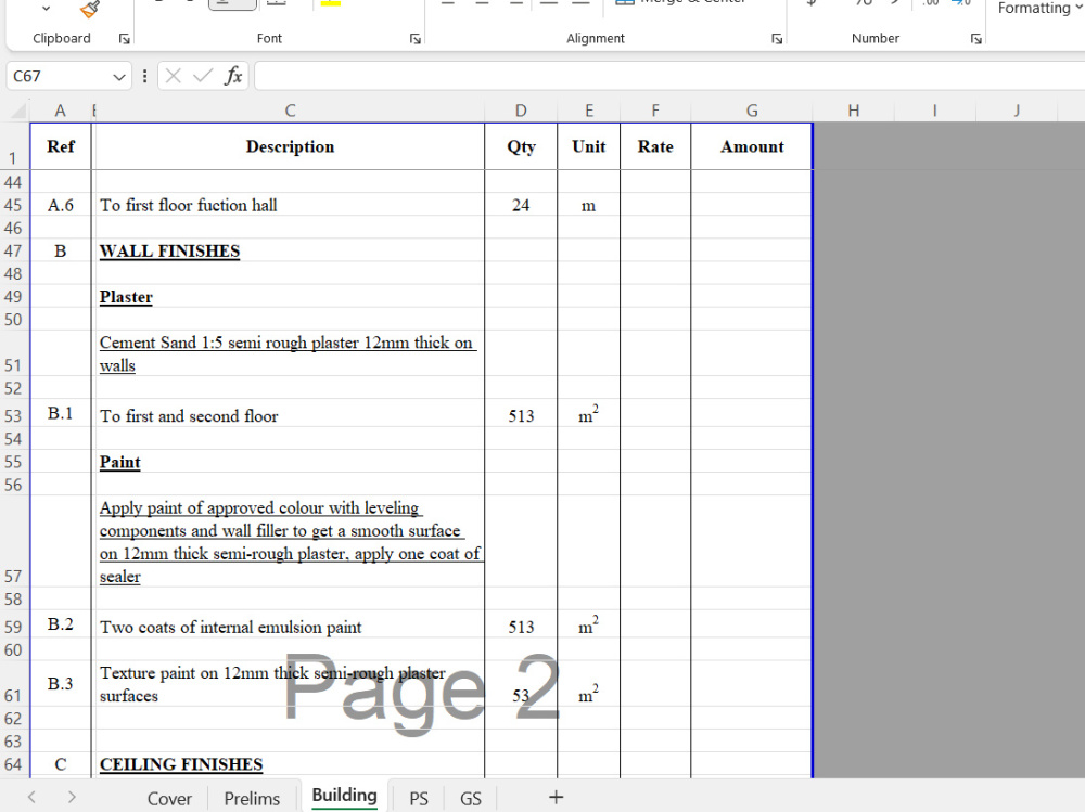 Quantity Surveying Dimension sheets, takeoffs & BOQ preparation | Upwork